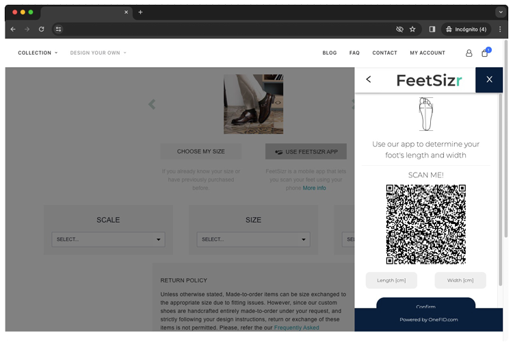 FeetSizr | Scan your feet with your phone and get the right size